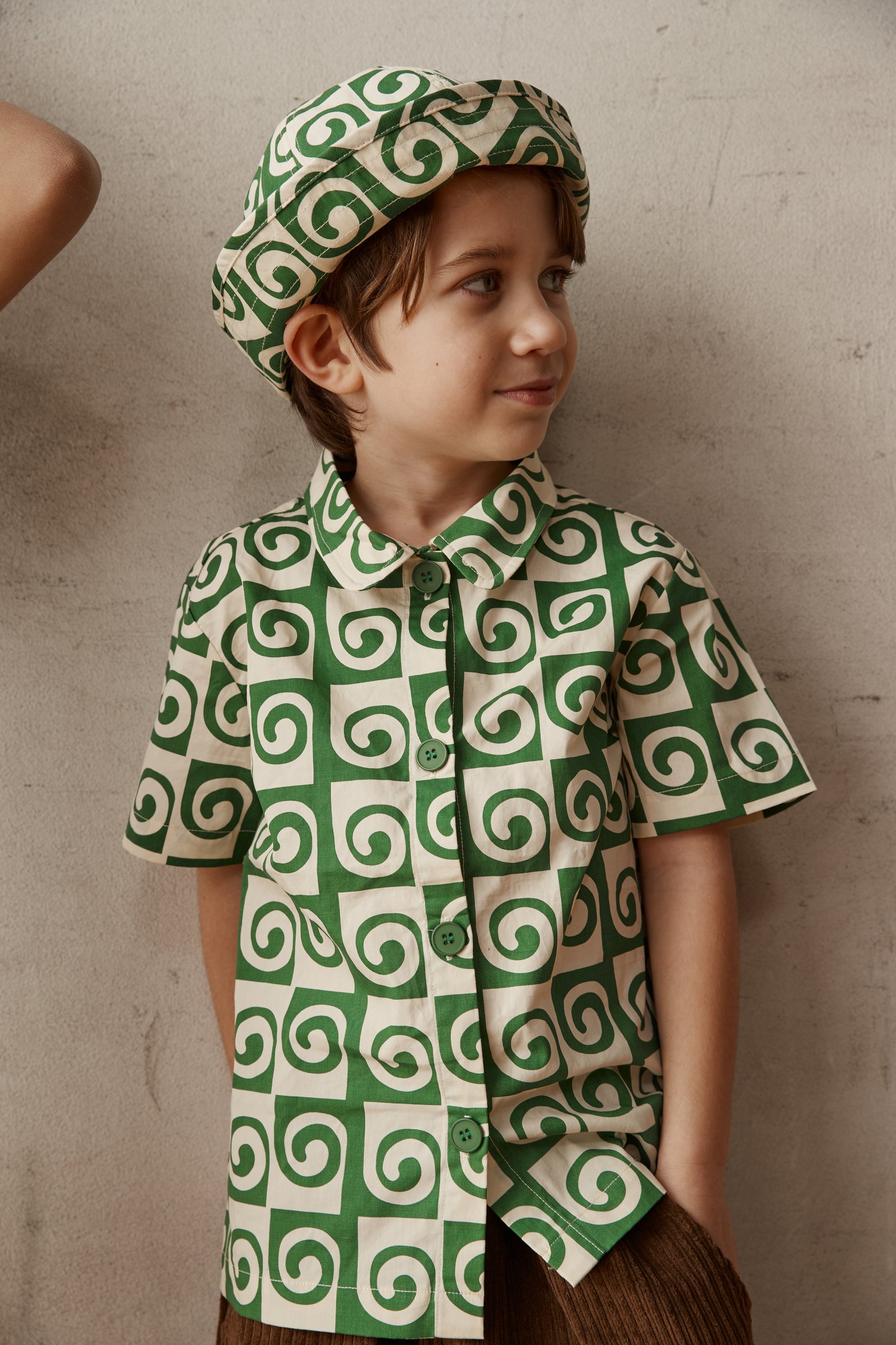 Hugo Shirt | Cotton Poplin Green | Alfred Children's Kids Clothing ...